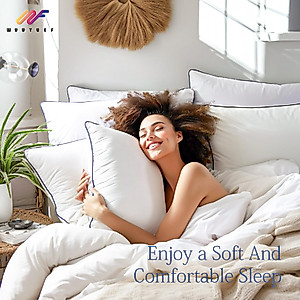 Wuuyuef 12 x 20 Pillow Insert set of 2 Indoor Throw Pillow Insert, Rectangle Decorative Pillows Inserts, Throw Pillows for Couch,Throw Pillows for Bed,White Throw Pillows