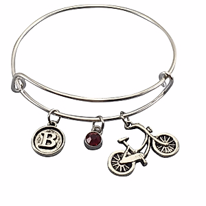 Bicycle - Bicycle Gift - Charm Bracelet - Initial Bracelet - Gift for Her - Gift Under 15 - Mothers Day Gift - Gift for Mom - Bike