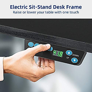 Thre'a Stand Up Desk Frame, Adjustable Standing Desk Base, Electric Standing Frame with Single Motor DIY Workstation with Memory Controller for Home and Office (Black)