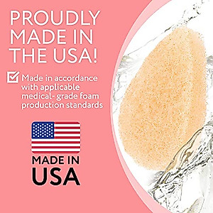 IMPRESA 10 Pack Facial Sponge for Daily Cleansing and Gentle Exfoliating - Buff Style Exfoliating Pads for Removing Dead Skin, Dirt and Makeup - Reusable Puf, Made in The USA