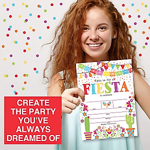 Hadley Designs 25 Taco Mexican Fiesta Cactus Party Invitations, Cinco De Mayo Quinceanera Pinata Twosday Theme Invites, Birthday, Baby/Bridal Shower, Gender Reveal Event Ideas Printable Card Supplies