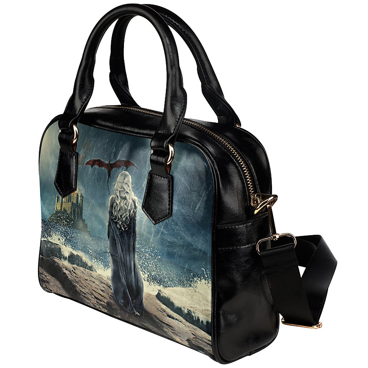 Women Female Crossbody Shoulder Top-handle Bags Shell Handbag with Daenerys Targaryen-Game of Thrones Pattern