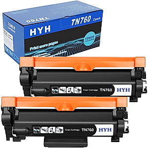 TN760 Toner for Brother Printer,2 Pack TN-760 Toner Cartridge Black High Yield for Brother TN760 TN-760 TN730 TN-730 for HL-L2350dw MF-L2750dw HL-L2390dw MF-L2710dw DCP-L2550dw...
