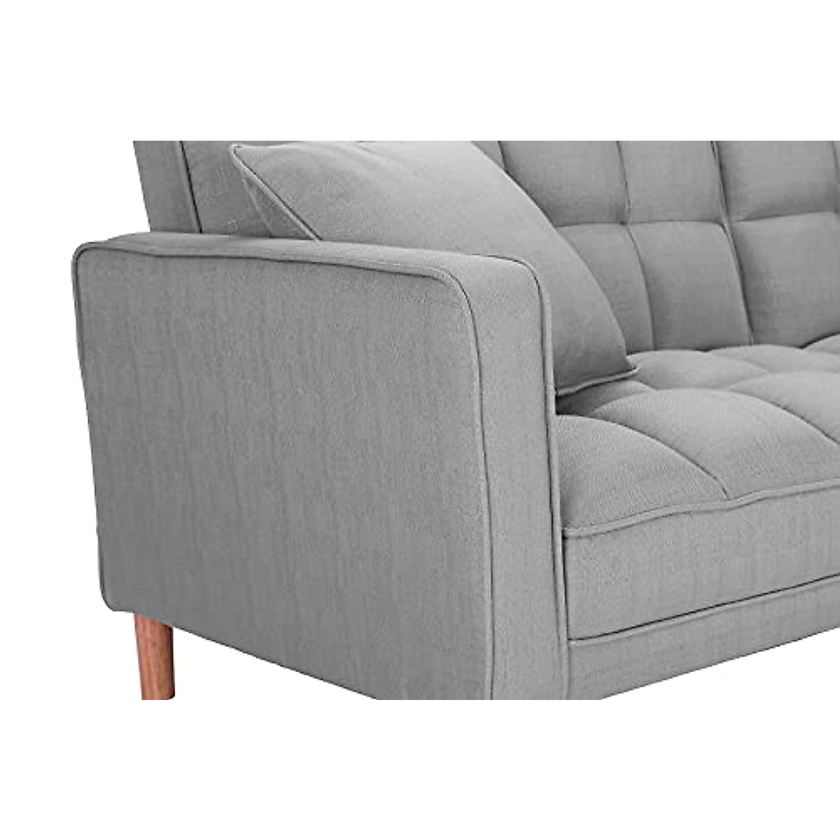 ERDAYE Modern Futon Sofa L x 33" W x 29" H, Longer Loveseat Convertible Sleeper Couch Bed (75" x 39.4' x 23.8" H) for Living Room Apartment Small Space Furniture Sets with 2 Pillows,Light Grey