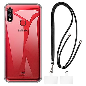 Shantime Infinix Hot 7 Pro X625B Case + Universal Mobile Phone Lanyards, Neck/Crossbody Soft Strap Silicone TPU Cover Bumper Shell for Infinix Hot 7 Pro X625B (6.2”)