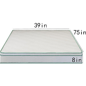 8 Inch Twin size Mattresses, New Memory Foam Hybrid Twin Mattress in a Box, Individual Pocket Spring Breathable Comfortable for Sleep Supportive and Pressure Relief, Medium Firm Mattresses (Twin)