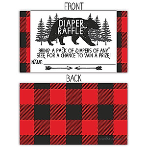 Lumberjack Diaper Raffle Tickets (50 Count) - Baby Shower Game