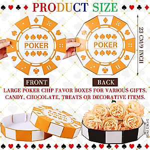 PullCrease 12 Pcs Large Poker Chip Favor Boxes 9 Inch Casino Themed Party Decorations Giant Chip Table Centerpiece for Game Night New Year Prom Casino Birthday Party Supplies
