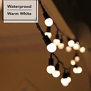 Lightspot 50 LED Globe String Lights,5m/16ft Ball Christmas Lights Waterproof Fairy String Lights Indoor Outdoor Decoration Lights for Gardens Home Party Patio Yard (Plug 110V, Warm White)