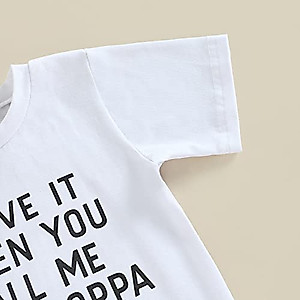 Toddler Baby Boys Easter Outfits Short Sleeve Letter Print T Shirt and Drawstring Shorts Playwear Sets (Big Hoppa & White, 2-3 Years)