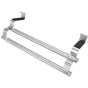 LKJGHG 2 Pcs Kitchen Towel Holder,Over The Door Tea Towel Holder,Expandable Stainless Steel Towel Rail, No Drilling,for Cupboard Drawers Bathroom-40cm Double Bar
