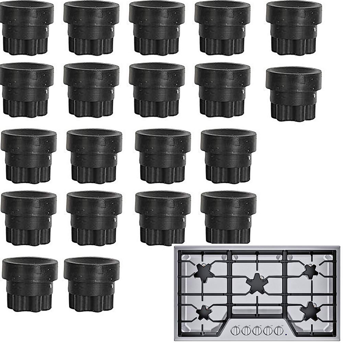 KITCHEN BASICS 101 Replacement Rubber Grate Feet for Thermador 00618112 AP4570139 1999626, 617174, 618112, AH3478553, EA3478553, PS3478553, Pack of 20