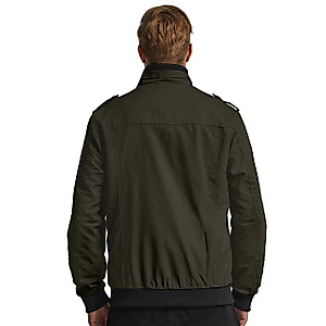 wantdo Men's Big and Tall Casual Cotton Jacket Durable Work Jacket Army Green Large
