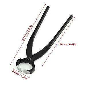 205mm Bonsai Root Cutter, Hand Forged Bonsai Concave Branch Cutter, Professional Manganese Steel Alloy Concave Bonsai Gardening Tools, Straight Black