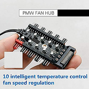 Fan Controller pc Chassis Fan Hub CPU Cooling Fan hub pc 10 Port 12 V SATA to Fan-Header with 4 Pin PWM Controller Corsair Fan Controller