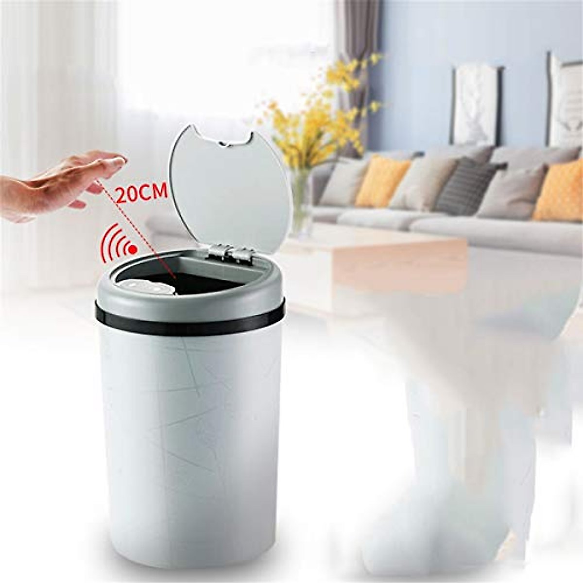 WENLII 11L Intelligent Trash Can Automatic Touchless Induction Motion Sensor Kitchen Wide Opening Sensor Waste Garbage Bin