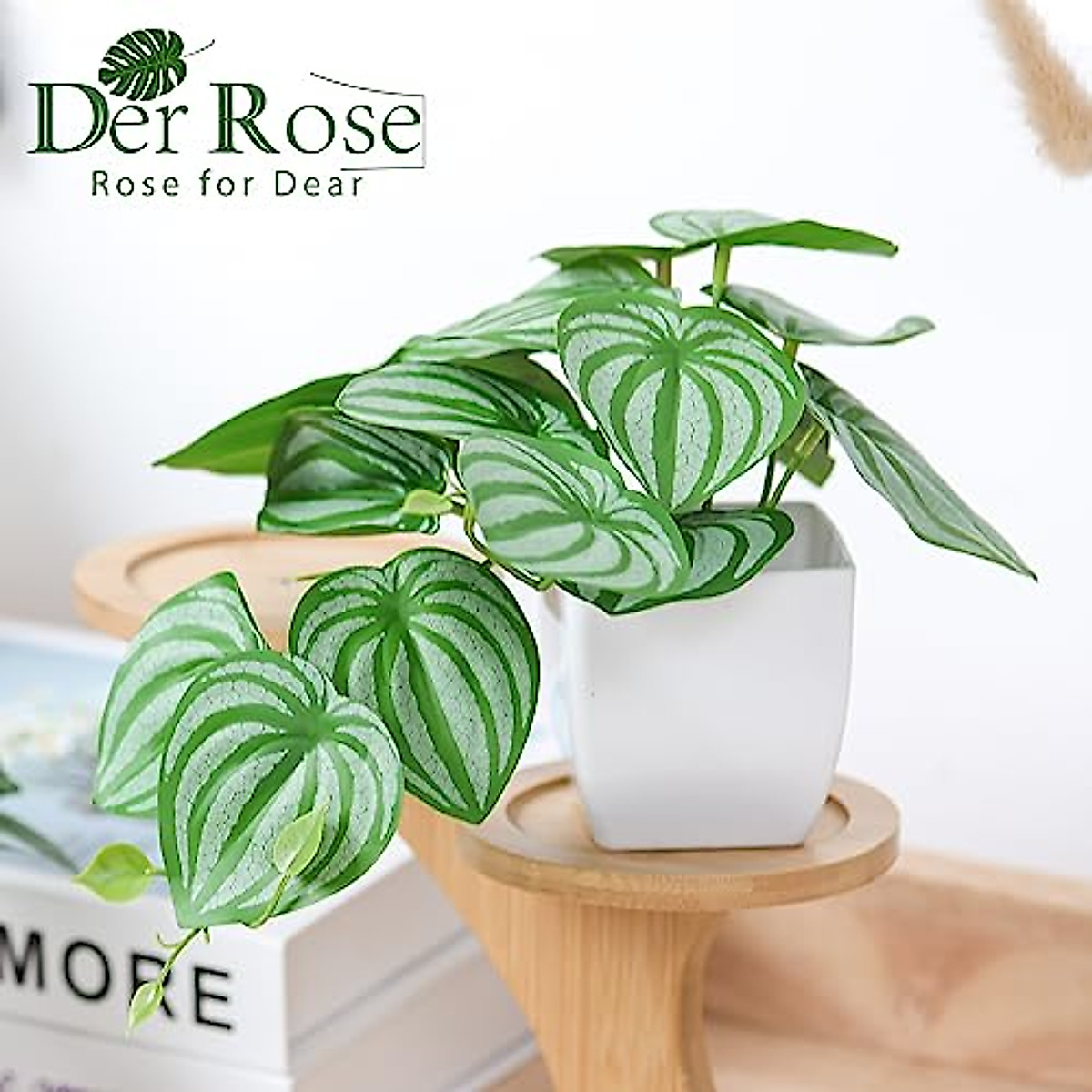 Der Rose 2 Packs Fake Plants Small Artificial Plants for Home Bathroom Office Desk Accessories Living Room Decor Indoor