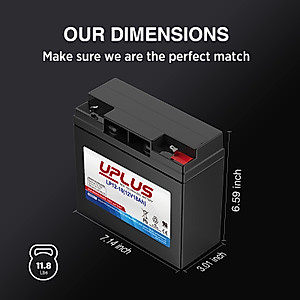 UPLUS 12V 18Ah Rechargeable Sealed Lead Acid Battery - DJW12-18AB SLA AGM Battery with T2 Terminals for Garage Doors, Security Systems, Burglar Alarms, Fire Alarms, Toys