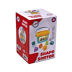 Playkidz Shape Sorter Baby and Toddler Toy, ABC and Shape Pieces, Sorting Shape Game, Developmental Toy for Children 18 Months+