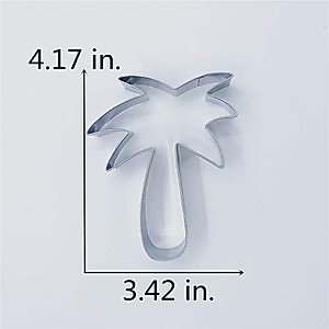 LILIAO Palm Tree Cookie Cutter - 3.4 x 4.2 inches - Stainless Steel
