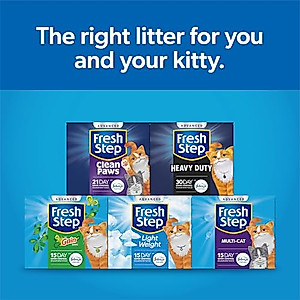 Fresh Step Advanced Multi Cat Clumping Litter with Febreze Freshness, Fresh Step Clumping Cat Litter Extra Strength Formula, 37 lbs. (2 x 18.5 lb. Box)