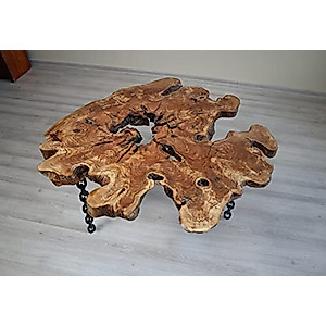 Live Edge Olive Tree Amazing Naturally Form Wood Slab, Big Coffee Table 86 X 75 cm (Handmade)