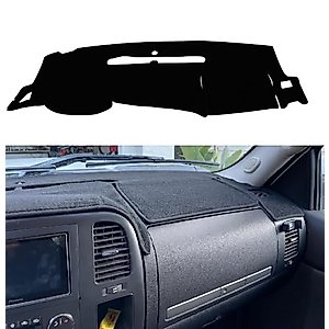 KEDAKEJI Black Dashboard Dash Board Cover Mat Carpet Compatible with 2007-2013 Chevrolet Silverado GMC Sierra