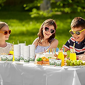 Irenare 500 Pack 2 oz Paper Cups with 2 Pcs Paper Cup Dispenser Disposable Bathroom Mouthwash Cups Green Leaf Small Hot Cold Beverage Drinking Cups for Home Kitchen Holiday Party Event Picnic Travel