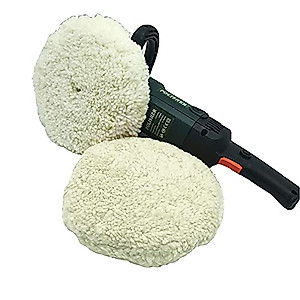 Fasmov 3 Pack Wool Polishing Pad 7" Wool Hook & Loop Grip Buffing Pad for Compound Cutting & Polishing