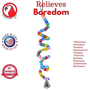 Bonka Bird Toys 869 Millet Holder Colorful Plastic Bead Miller Foraging Parakeet Budgie Finch Dove