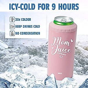 SANDJEST Mom Tumbler and Can Cooler - 4 in 1 Design Mom Juice Travel Mug Fits for Most 12oz Skinny Can Beer Bottles - Gifts for Mothers from Daughter, Son on Birthday, Mothers Day, Christmas