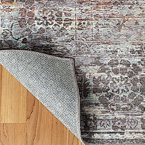 BNM Indoor Runner Rug, Non-Slip Backing for Kids or Pets, Entryway, Living Room, Kitchen, Dorm, Bedroom, Hallway, Machine Washable Rugs, Floor Cover, Diamond Lattice Home Decor, 2' 7" x 8', Cream