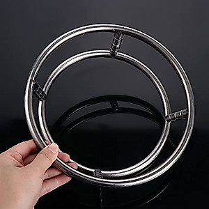 Potholders Wok Ring for Gas Stove, Stainless Steel Round Shelf Home Wok Rack, Reversible Size Wok Stand Wok Rack for Most Woks (S)