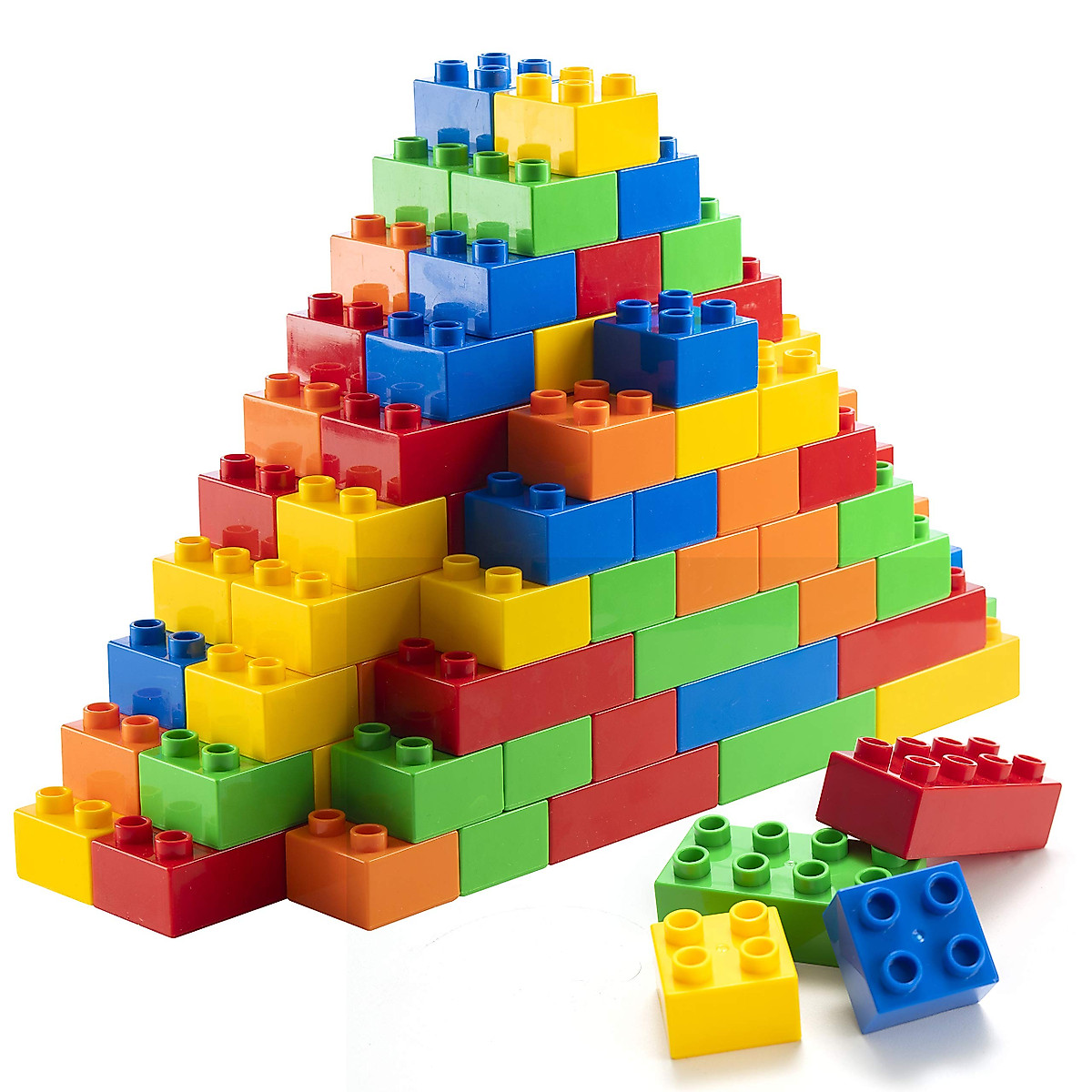 PREXTEX Building Blocks for Toddlers 1-3+ (50 Mega Blocks) Large Toy Blocks Compatible with Most Major Brands - Kids Toys Gift Set for All Ages (Boys & Girls)