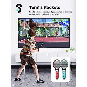 2023 Switch Sports Accessories Bundle - 15 in 1 Family Accessories Kit for Nintendo Switch Sports Games:Tennis Rackets,Sword Grips,Golf Clubs,Storage Bag and More,Christmas,Birthdays, Children's Day Gift Set.