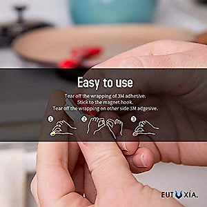 Eutuxia Magnetic Key Holder for Wall - Get Your Car & Home Keys Easier and Faster. Heavy Duty Magnets, Wall Key Holder, No Drilling, 3M Key Hook. [6 PK]