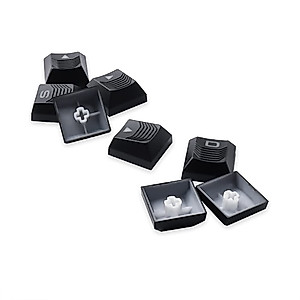 HUYUN Texture Tactility Backlit Keycaps Replacement for Cherry 2.0/5.0/6.0/9.0 Alienware AW510K/ikbc S200/K70 RGB MK.2 LP Low Profile Keyboard (Black)
