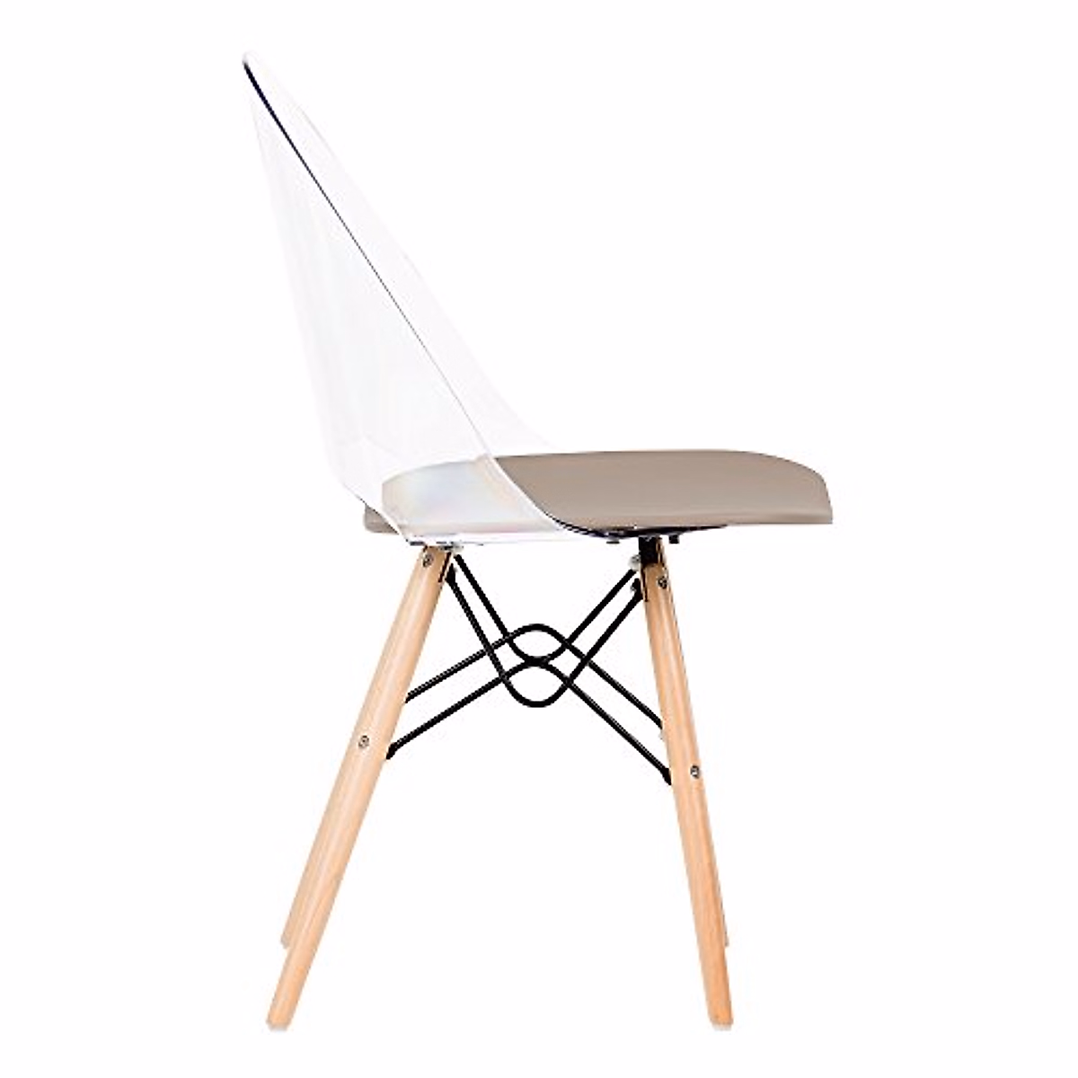 South Shore Annexe Eiffel Style Office Chair, Wood, Clear and Gray, 16D x 16.25W x 32.5H in