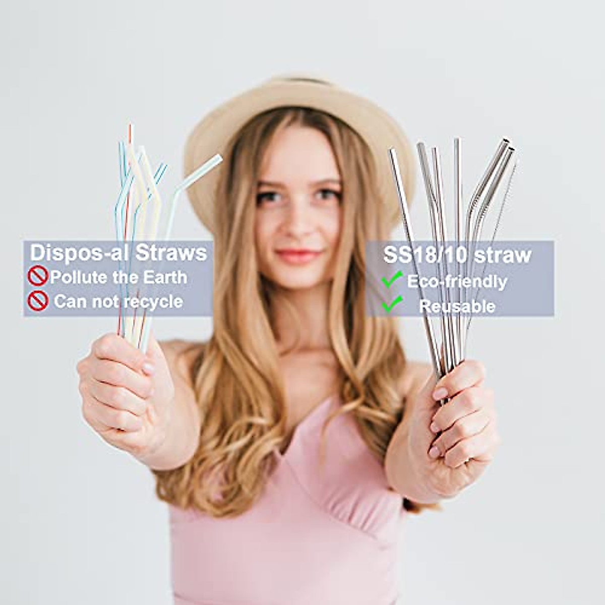 16-Pack Reusable 18/10 Stainless Steel Metal Straws with Silicone Tips & Cleaning Brush, Suotarn Long Drinking Straws for 20 24 30 oz Coffee Tumbler Travel Mug Cup, Dishwasher Safe, Rainbow