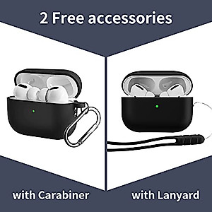 HATALKIN for Airpods Pro 2nd Generation Case Cover Women Men with Lanyard, for Airpods Pro 2 Case Cover 2022 Premium Silicone Skin Full Protective Case Cover for Airpods Pro 2nd Gen with Keychain
