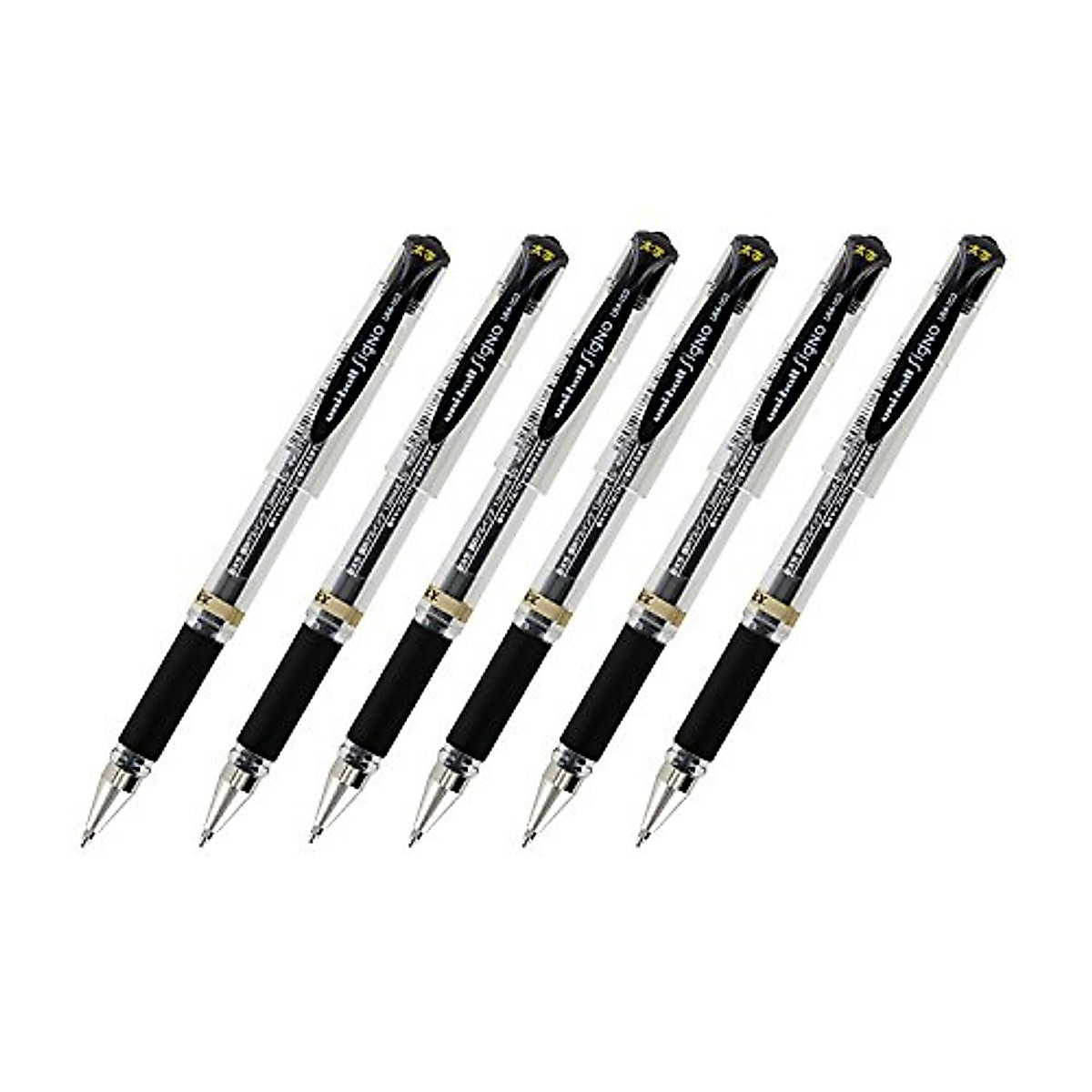 Uni-Ball Signo UM-153 Gel Ink Rollerball Pen, 1.0mm, Broad Point, Black Ink, Pack of 6