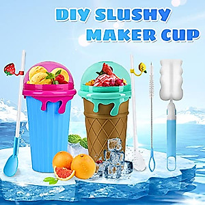 Slushie Maker Cup, TIKTOK Slushy Cup Magic Quick Frozen Smoothies Cup 2 Pack, 500ml Slushie Cup Homemade Milk Shake Ice Cream Maker Cooling Cup DIY for Family