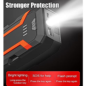 Gehopow Jump Starter Portable for 8.0L Gas/5.0L Diesel, 12V/1500A Auto Jump Box Car Battery Charger Pack, USB Quick Charge Type-C & LED Light & Compass
