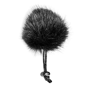 comica Pack of 3 Fur Windscreen for Microphone, Mini Microphone Fur Microphone Windscreen Muff, Wind & Pop Filter for Lavalier Microphone/VideoMic/Mobile Phone Microphone (Black)
