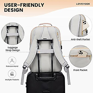 LOVEVOOK Laptop Backpack for Women Fashion Work Backpack Large Capacity Nurse Teacher Bag Cute Computer Bookbag with Separate Laptop Compartment 15.6 Inch for Business,Travel, School, College