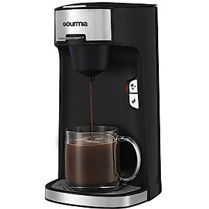 Gourmia GCM3600 3 in 1 Coffee & Tea Maker -K-Cup Pod, Loose Leaf Tea & Ground Coffee Compatible -Single Serve Machine -Automatic -Removable Filters & Adapters -16 oz Water Reservoir -1300W -Black