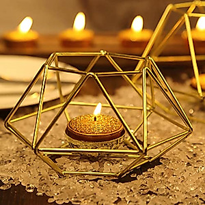 Efavormart Set of 9 Metallic Gold Unscented Tea Light Candles with Textured Design