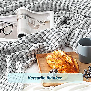 Bedsure Bamboo Cotton Blankets Grey King & Bedsure 100% Cotton Muslin Blankets Grey Throw