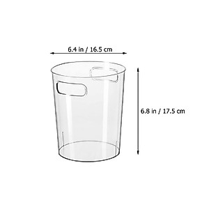 SEWACC Small Trash Can Plastic Wastebasket Clear Garbage Container Bin Ice Bucket Flower Arrangement for Bathroom Bedroom Kitchen Home Office 17.5X16.5CM Trash Cans