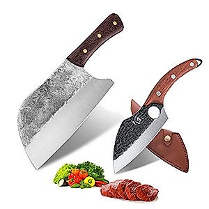Hand Forged Serbian Chef Knife Boning Knife High Carbon Cleaver Knife Kitchen Knives